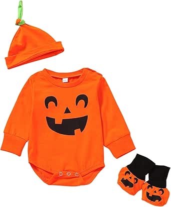 Amazon.com: Cosplay Bodysuit Romper Baby Halloween Costume Infant Girls Boys Pumpkin Outfits ...