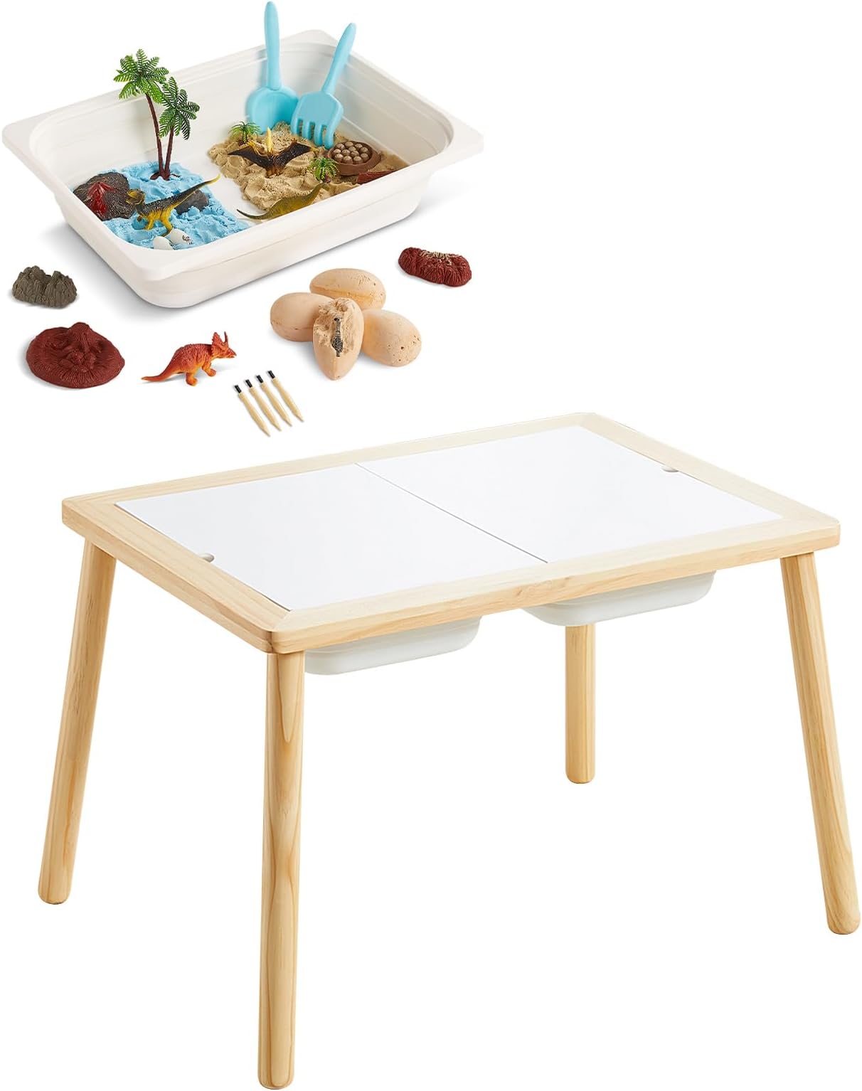 Amazon.com: Beright Sensory Table with Dinosaur Sensory Bin Toys : Home ...
