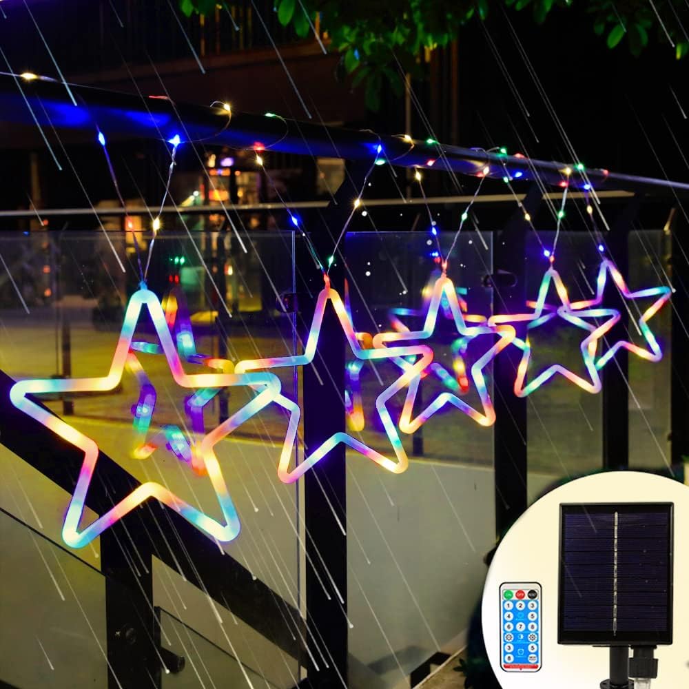 ALFEUND Solar Lights Outdoor Stars Lights Solar Powered String Lights ...