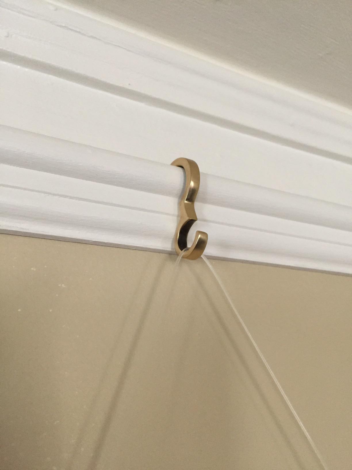 Thin Profile Antique Brass Picture Rail Hook - Picture Hanging Hardware ...