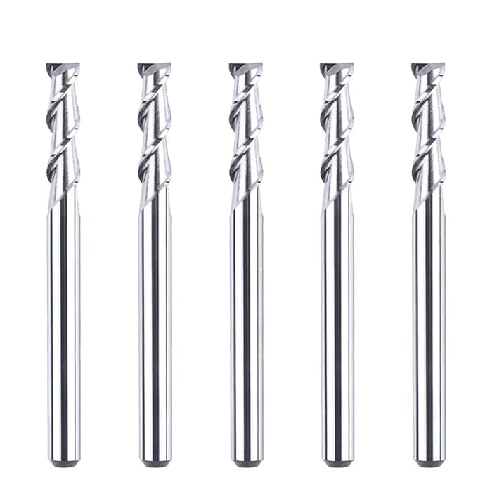 Buy SpeTool 5Pcs 1/8 inch Aluminum End Mills 2 Flutes CNC Spiral Router ...
