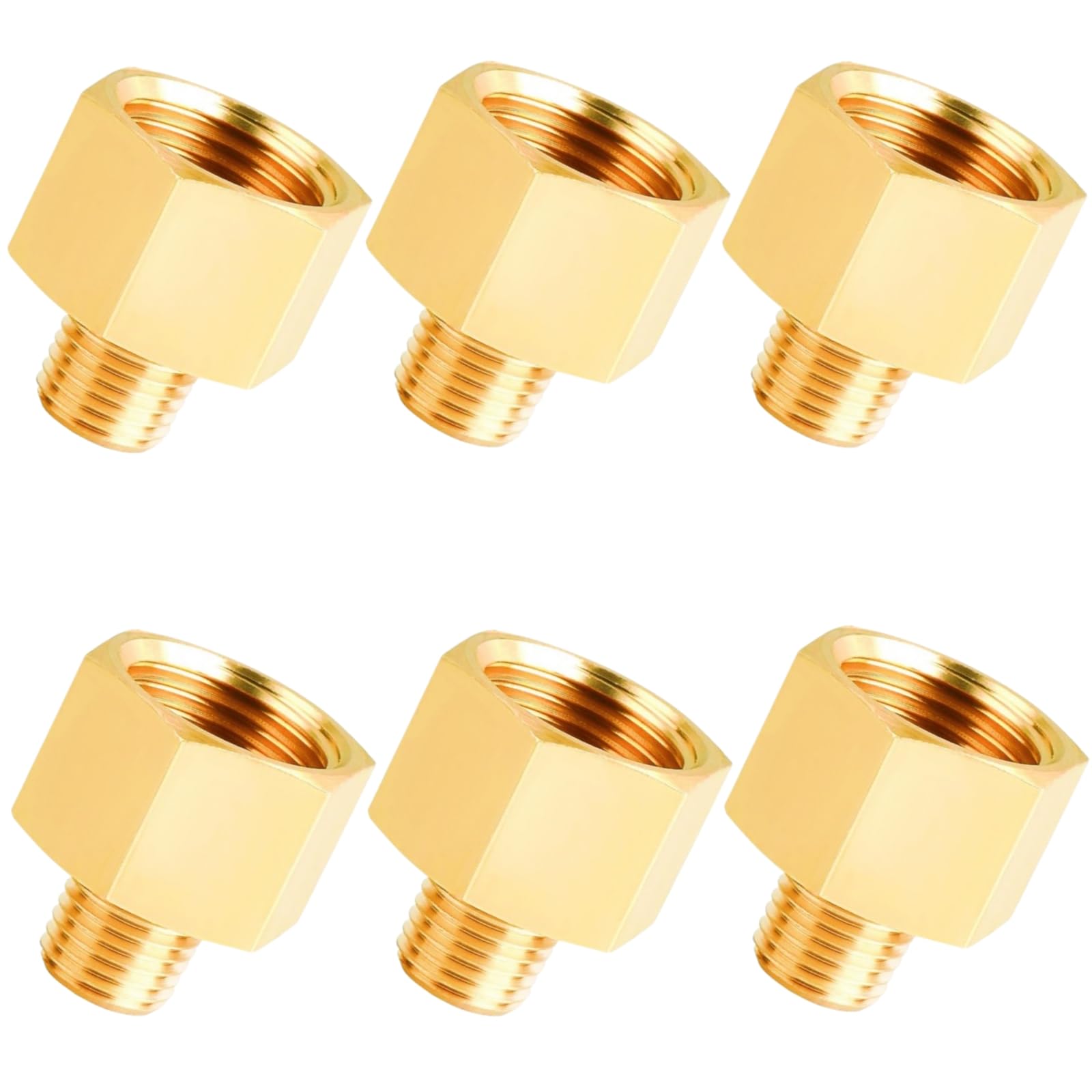 Snapklik.com : 6 Pcs Brass Pipe Fitting Adapter, 1/4" To 1/2" Reducer ...
