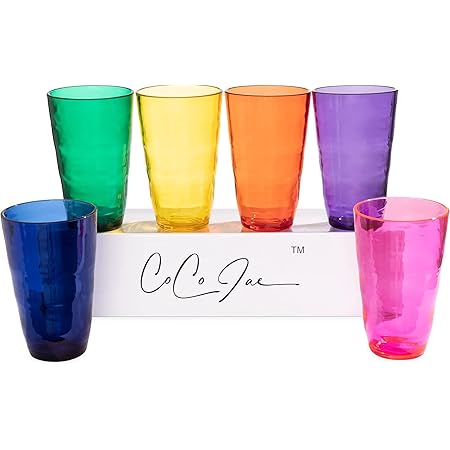 Amazon.com | Colorful Stackable Acrylic Tumblers - Set of 8: Plastic ...