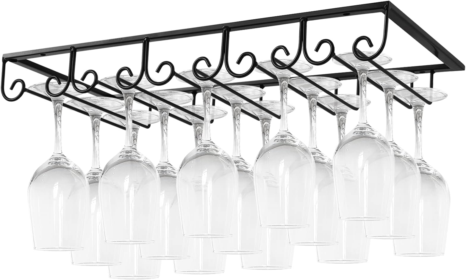 Amazon.com: MOCOUM Under Cabinet Wine Glass Rack Stemware Rack, Wine Glasses Hanger Rack Wire ...
