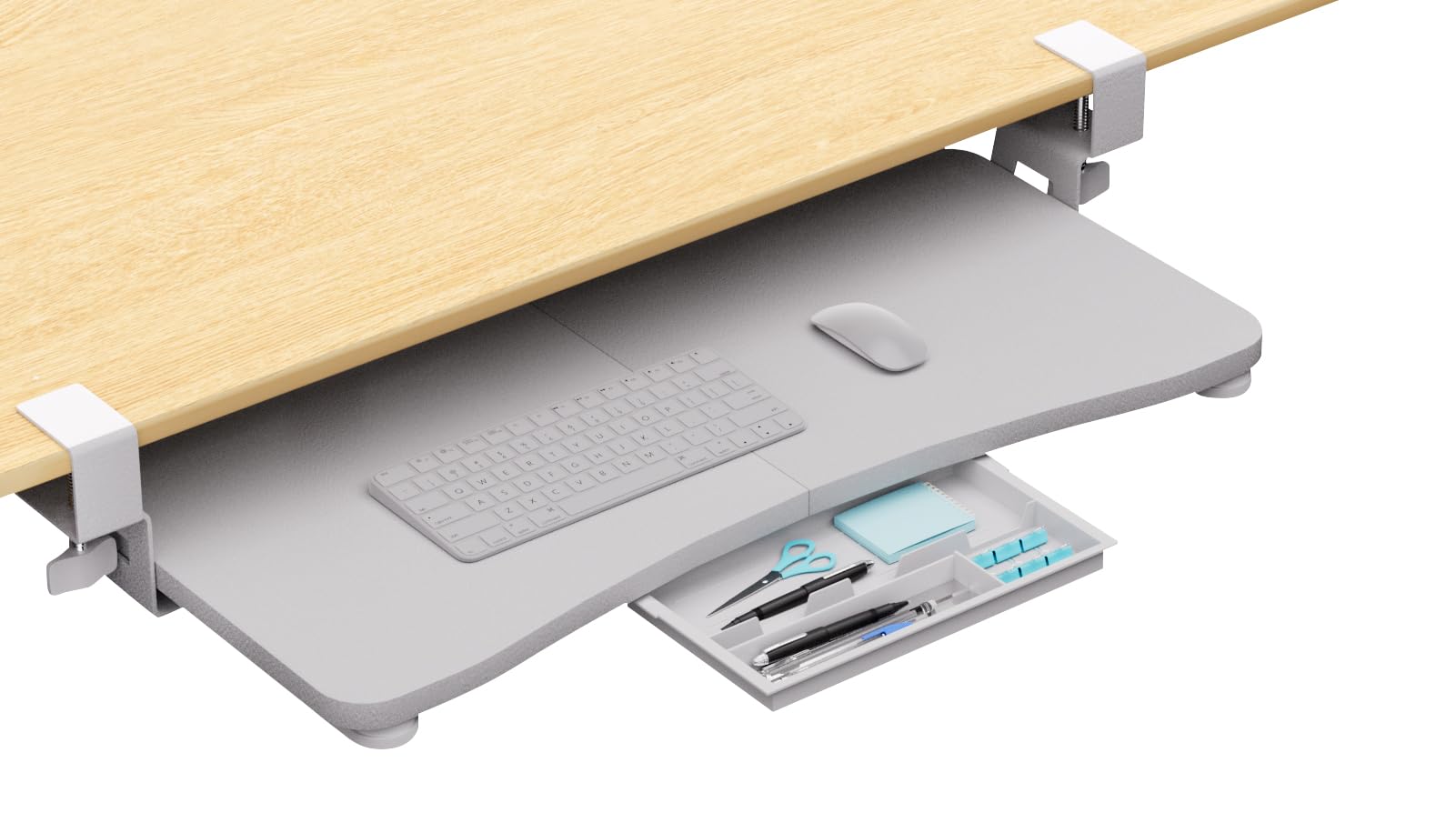 Amazon.com : CALASK Desktop Keyboard Tray, Under Desk Pull Out,25.59" X ...