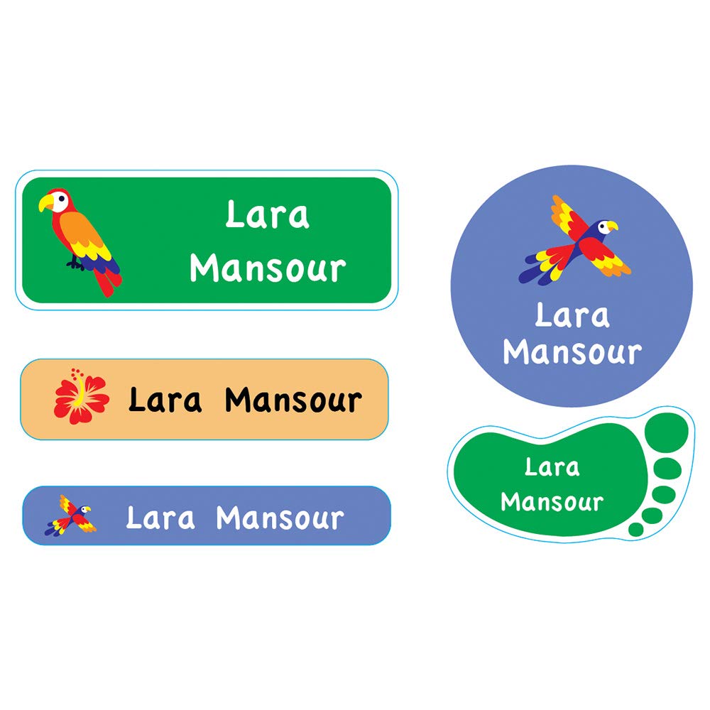 Buy Essmak Parrot Personalized School Labels For Kids | Customized ...