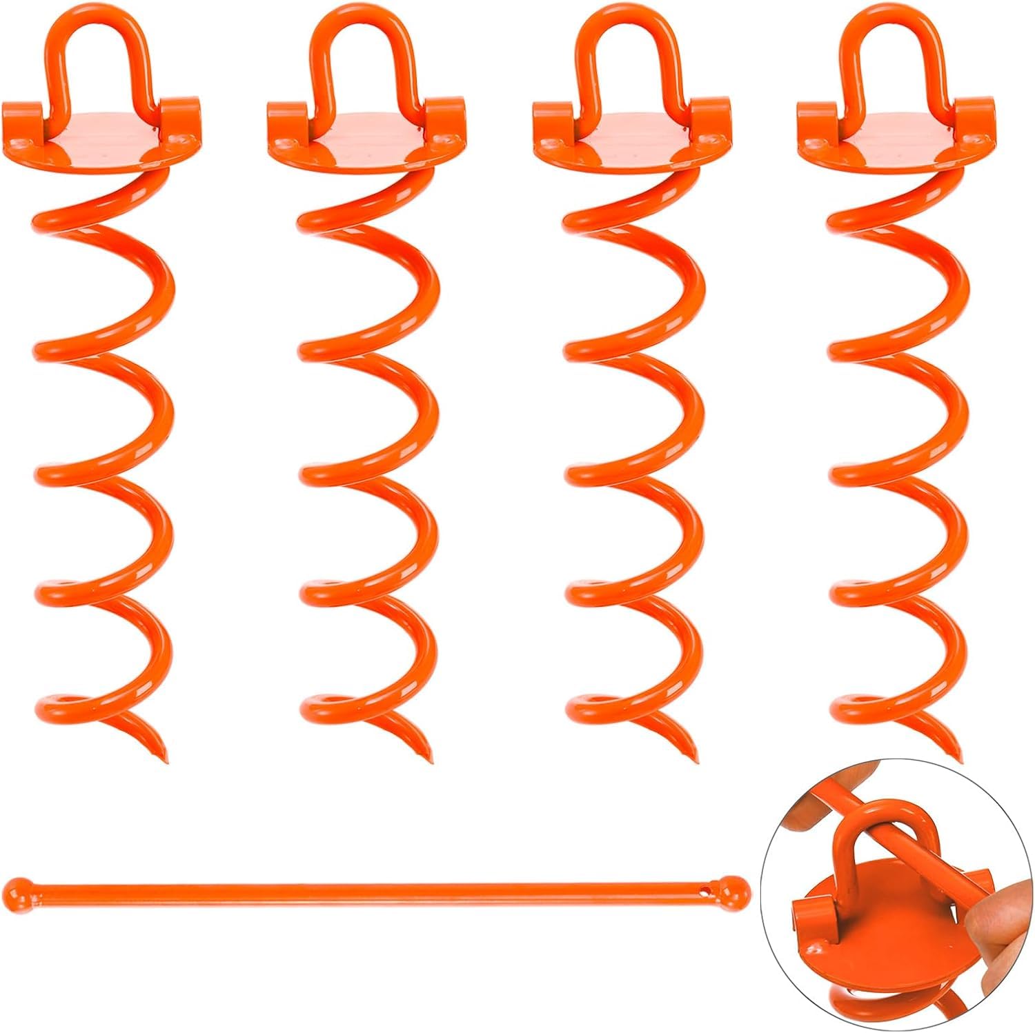 Amazon.com : Mezchi 4 Pcs 12 Inch Spiral Ground Anchors Heavy Duty ...