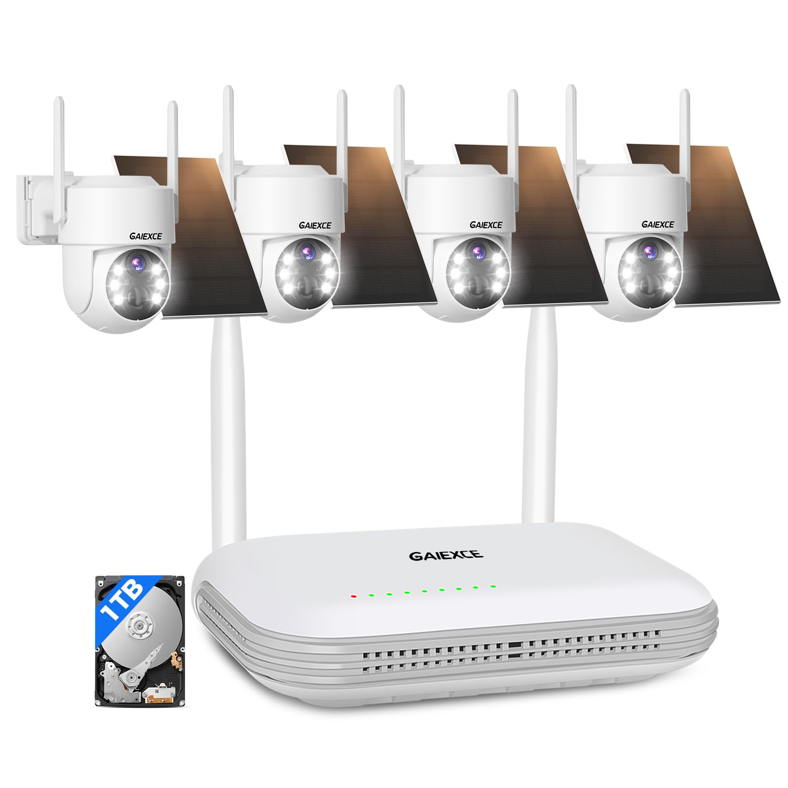 Amazon.com : GAIEXCE Wireless Solar Security Camera System, 【No Monthly ...