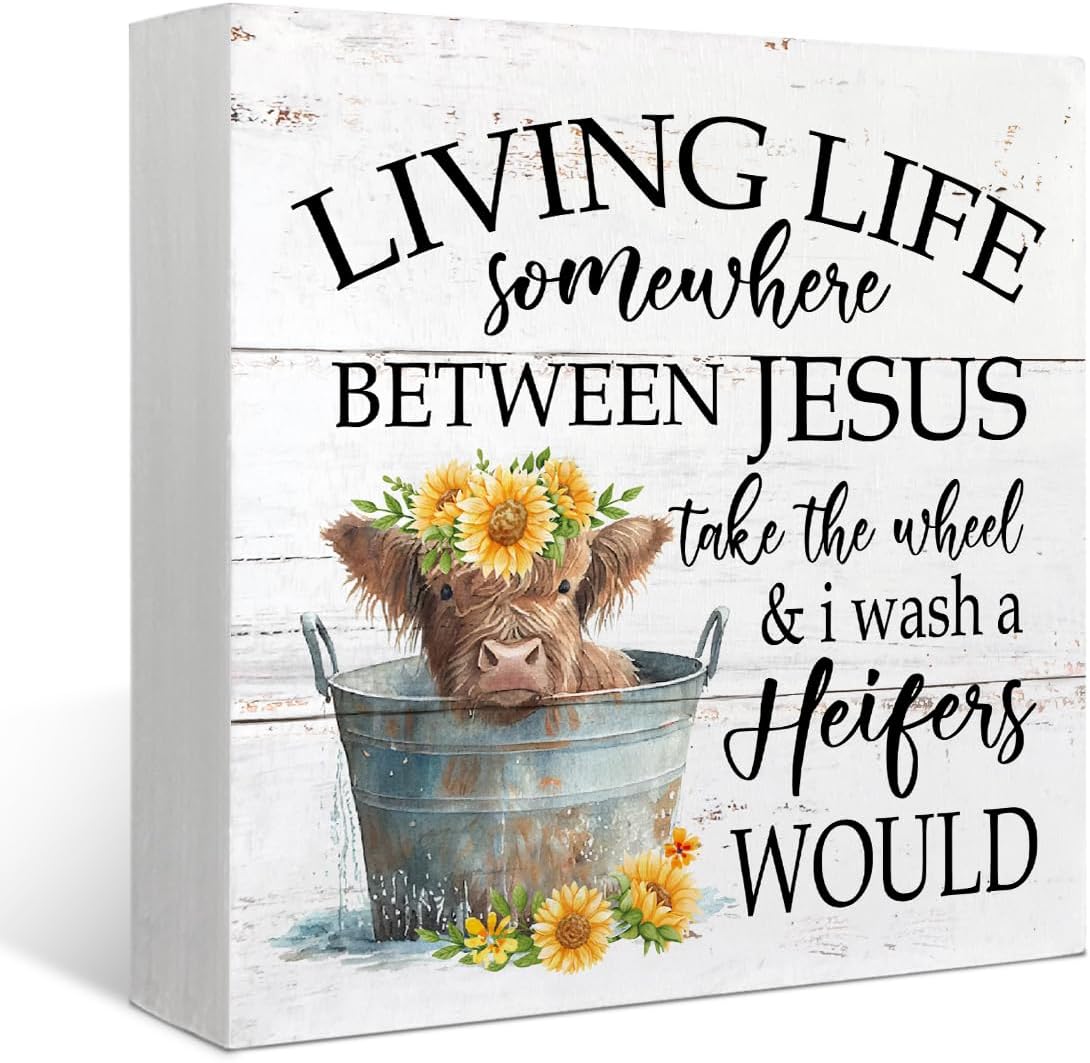 Amazon.com: Mtrgdn Summer Sunflower Western Farmhouse Cow Decor ...