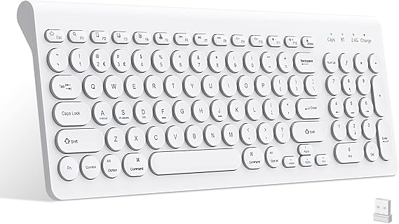 Amazon.com: Wireless Keyboard, 2.4G Full Size Keyboard with Number Pad ...
