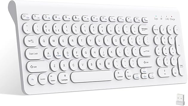 Amazon.com: Wireless Keyboard, 2.4G Full Size Keyboard with Number Pad ...