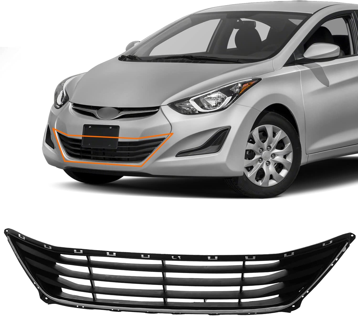 Amazon.com: YLT AUTO Front Bumper Cover Upper Grille Replacement Shroud ...