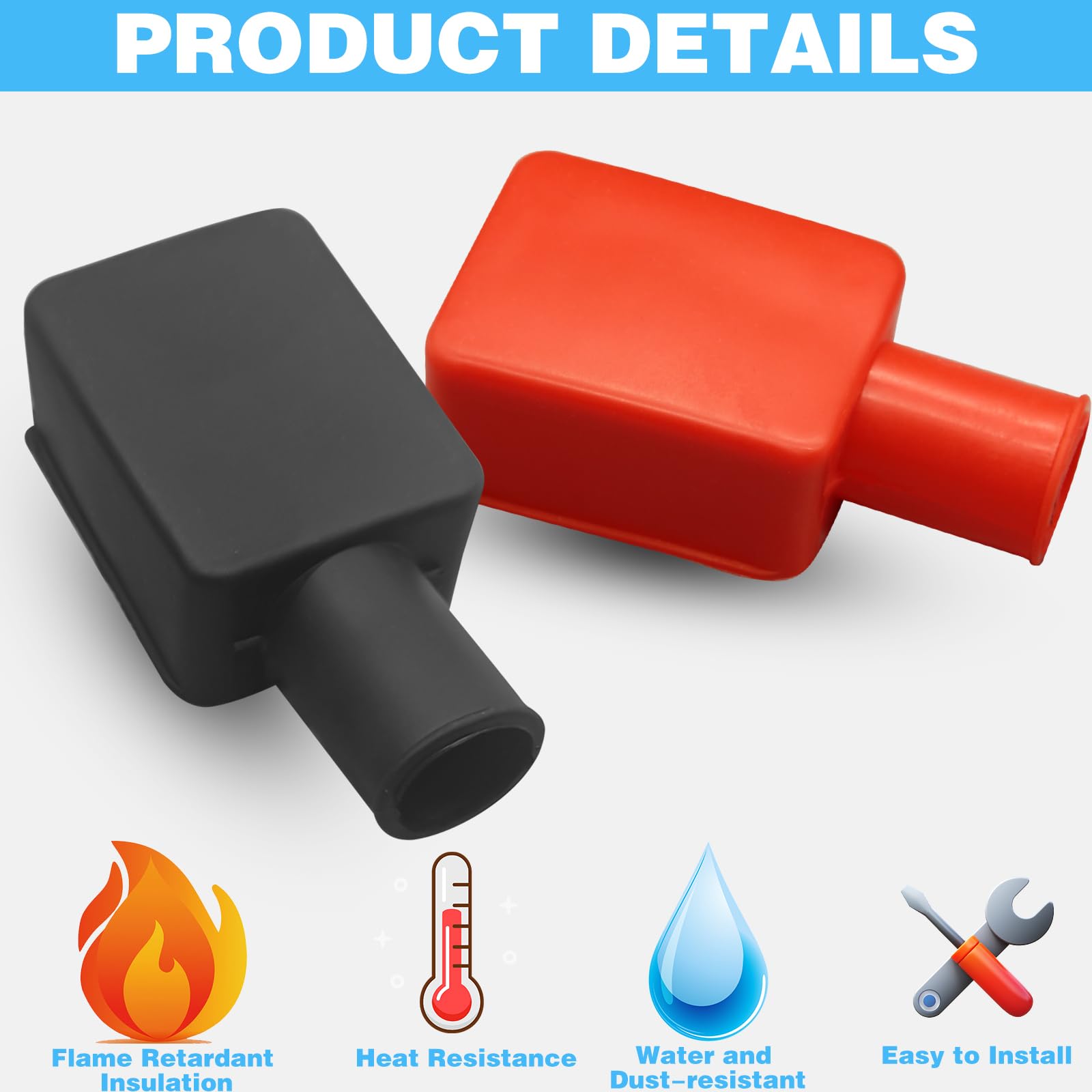 Snapklik.com : 12Pcs Battery Terminal Cover, Battery Terminal Protector ...