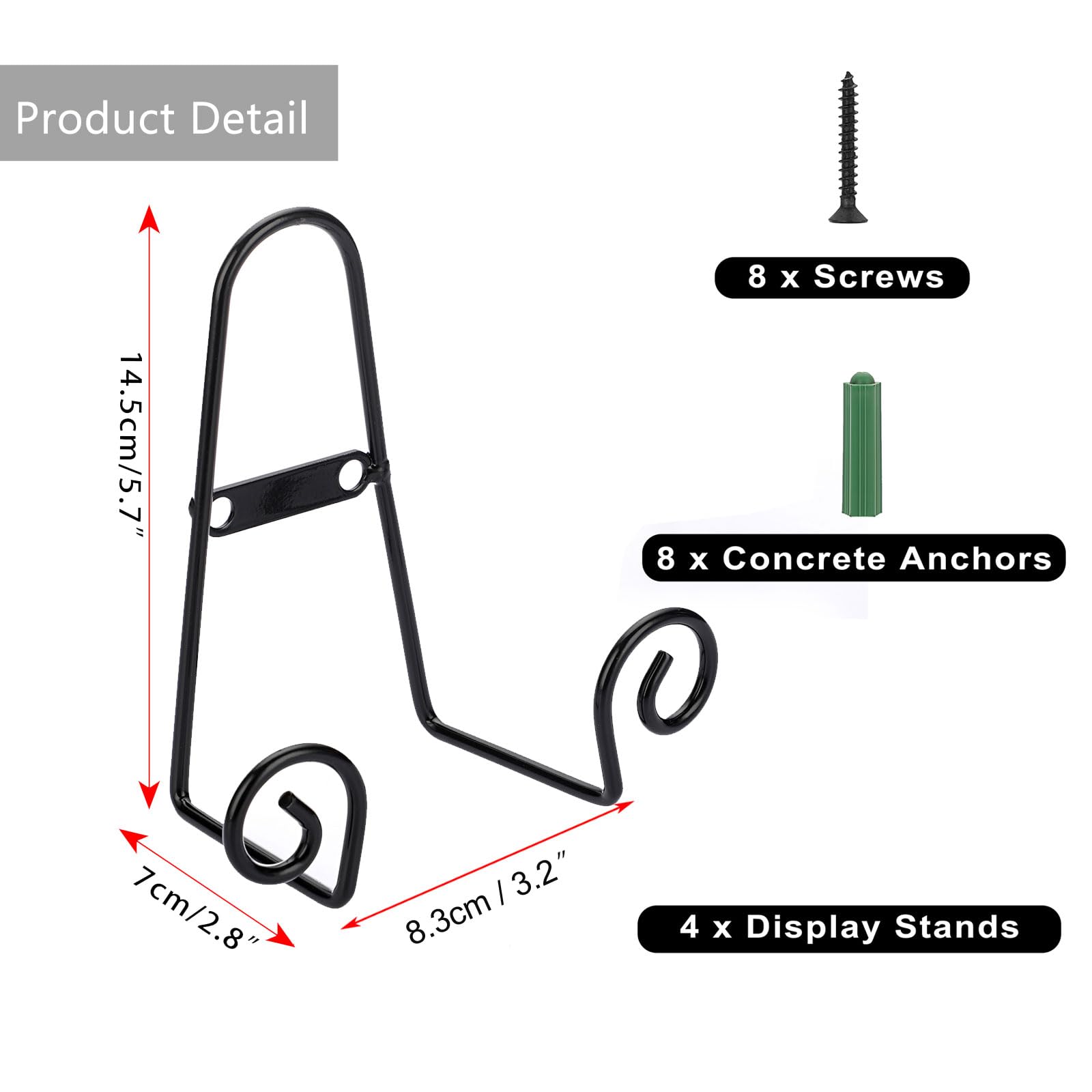 Extra Large Wall Plate Holder Plate Hangers: Metal Spring Decorative