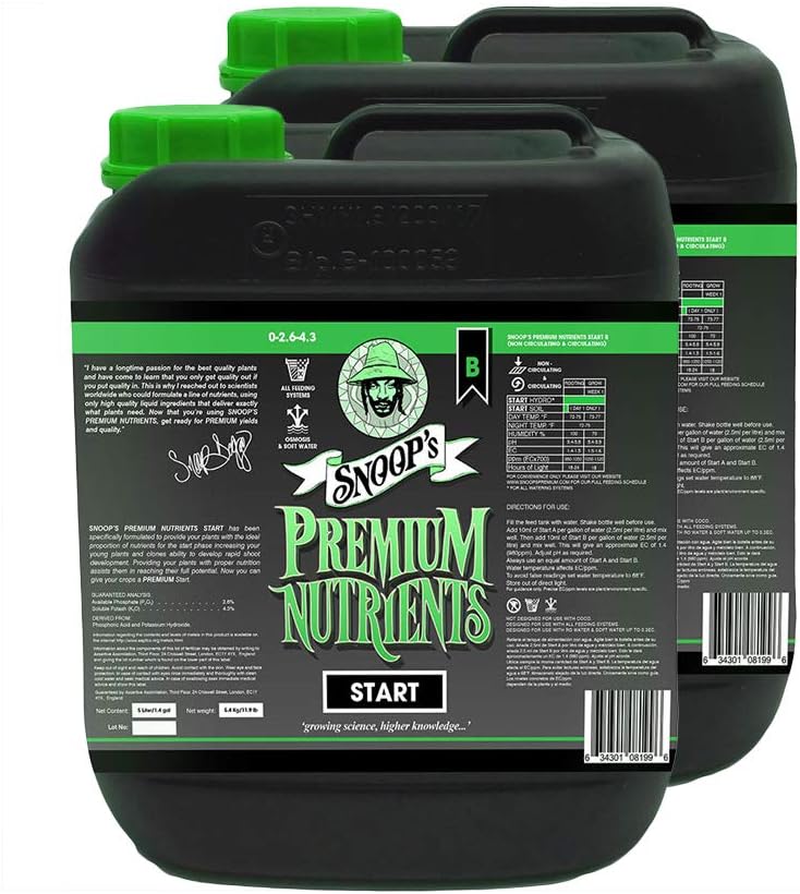 Snoops Premium Nutrients Start A+B - 5 Litre (Hard Water) : Amazon.co ...