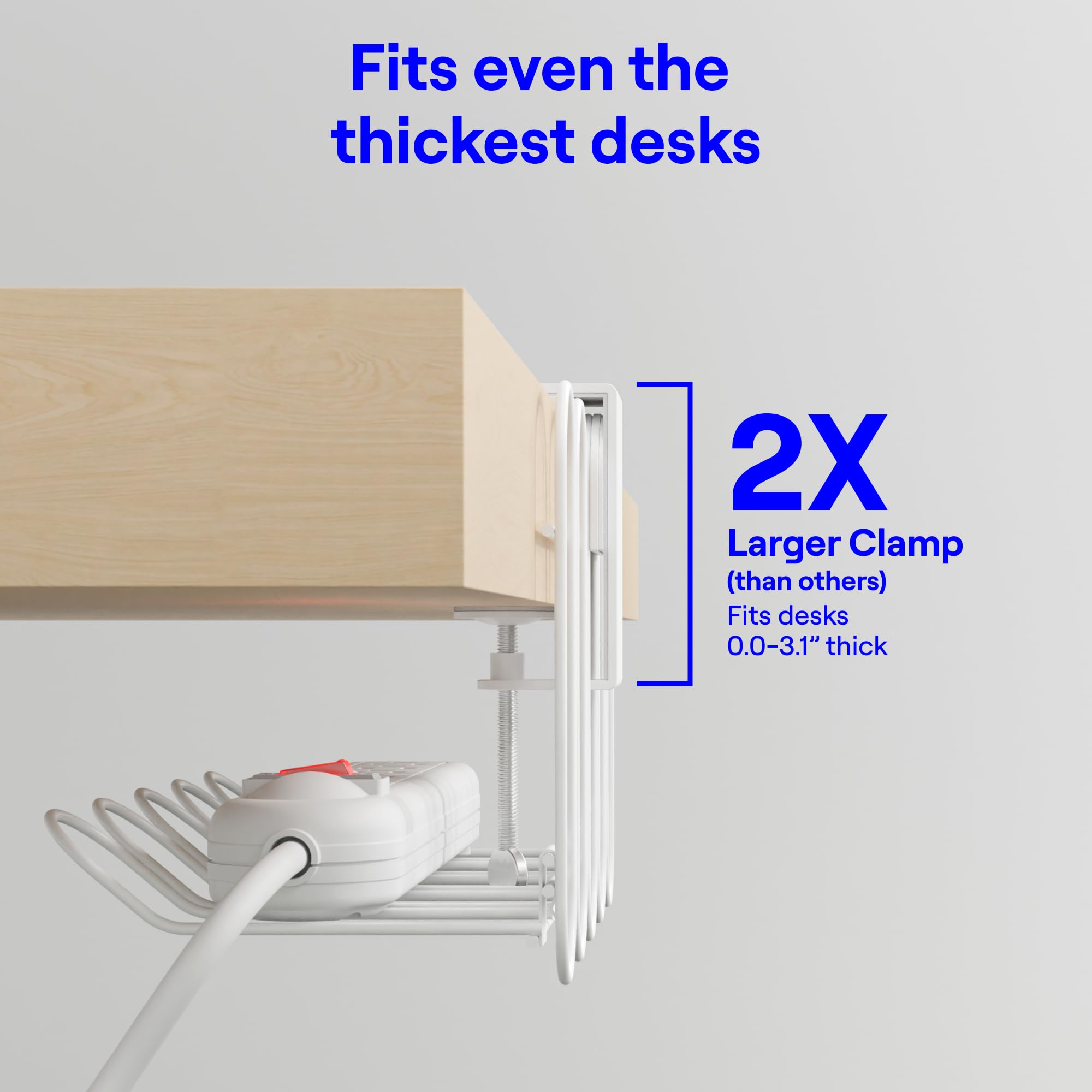 Snapklik.com : CarryUp Under Desk Cable Tray, No Drill Wire Management ...
