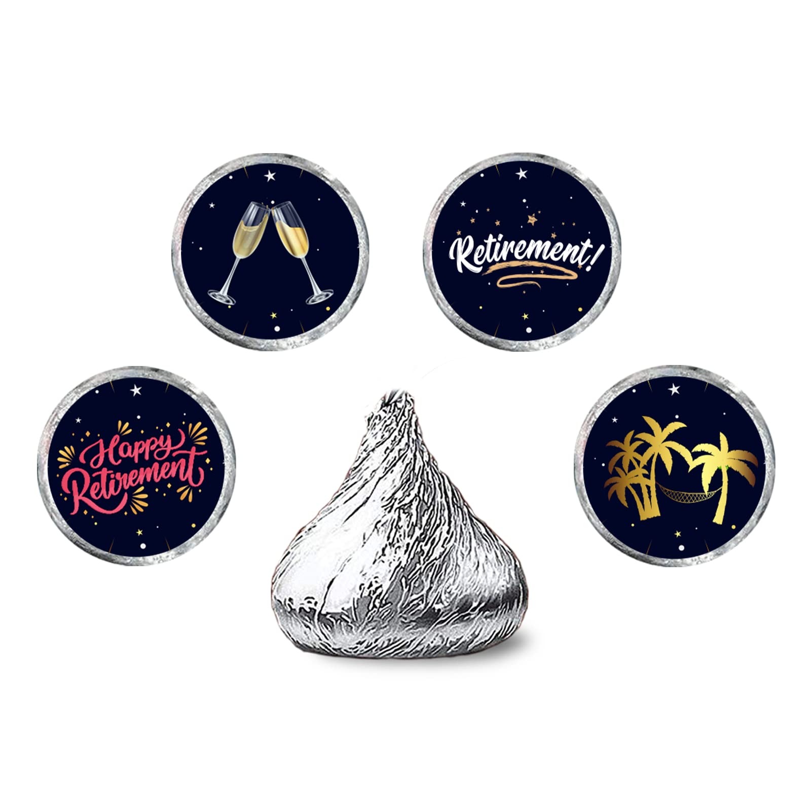 Amazon.com: Retirement Party Round Candy Sticker - Happy Retirement ...