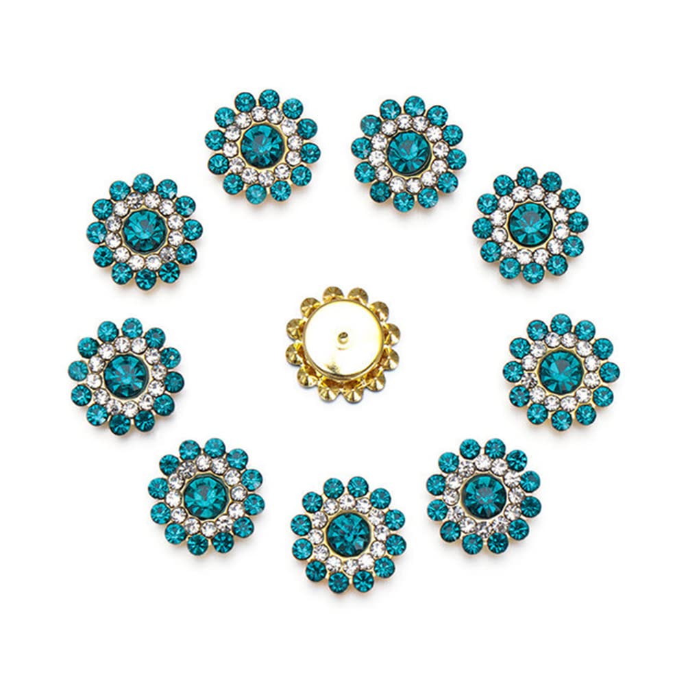 Amazon.com: 10PCS 14mm Sunflower-Shaped Rhinestone Claw Up Buttons ...
