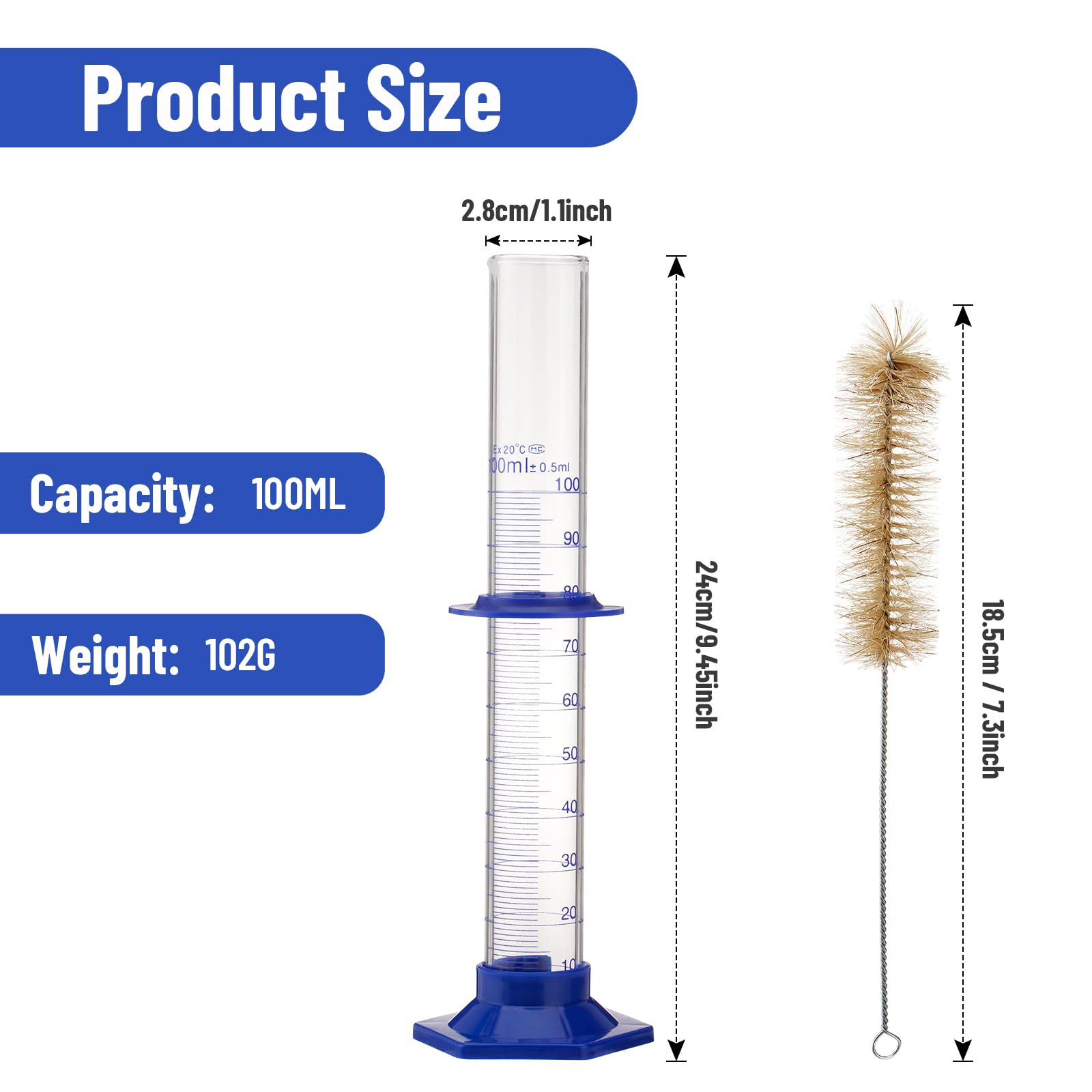 Snapklik.com : Creahub 5 Pcs Graduated Cylinder 100ml Measuring ...