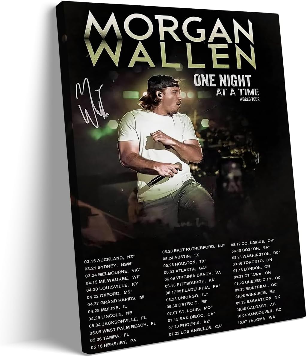 Morgan Poster Wallen One Night At A Time World Tour Cover Signed Poster ...