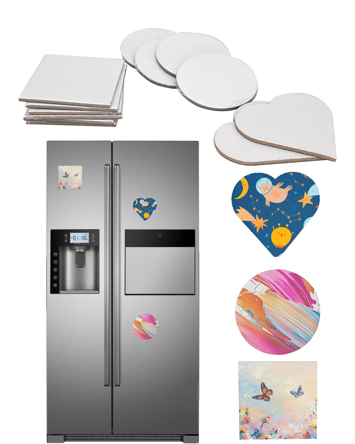 Amazon.com : 12PCS Mini Magnetic Canvas Panel for Painting Small Flat ...