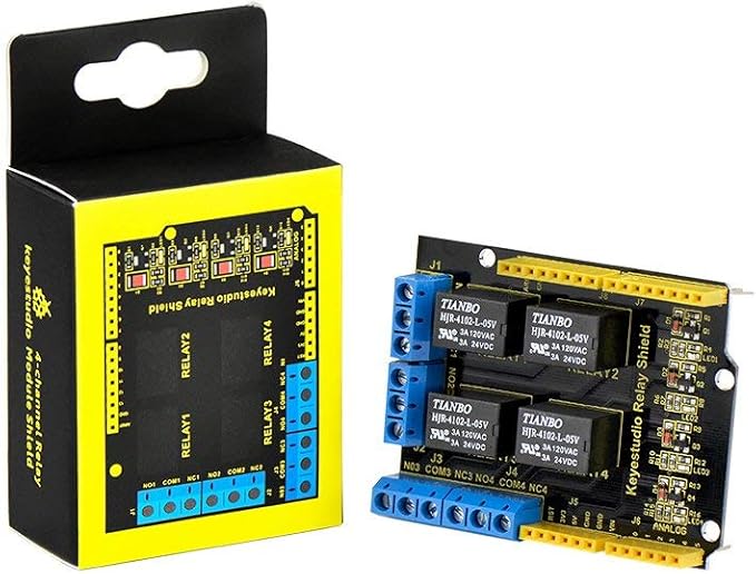 Amazon.com: KEYESTUDIO 4 Channel Relay Shield 5V for Arduino Controller ...
