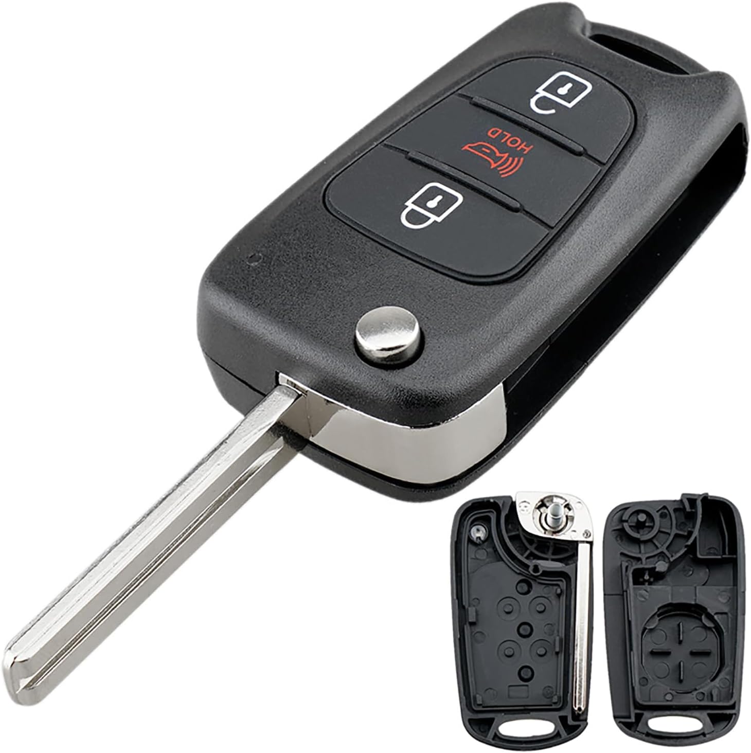 Replacement Key Shell 3 Buttons Car Remote Key Shell for Hyundai, Santa ...