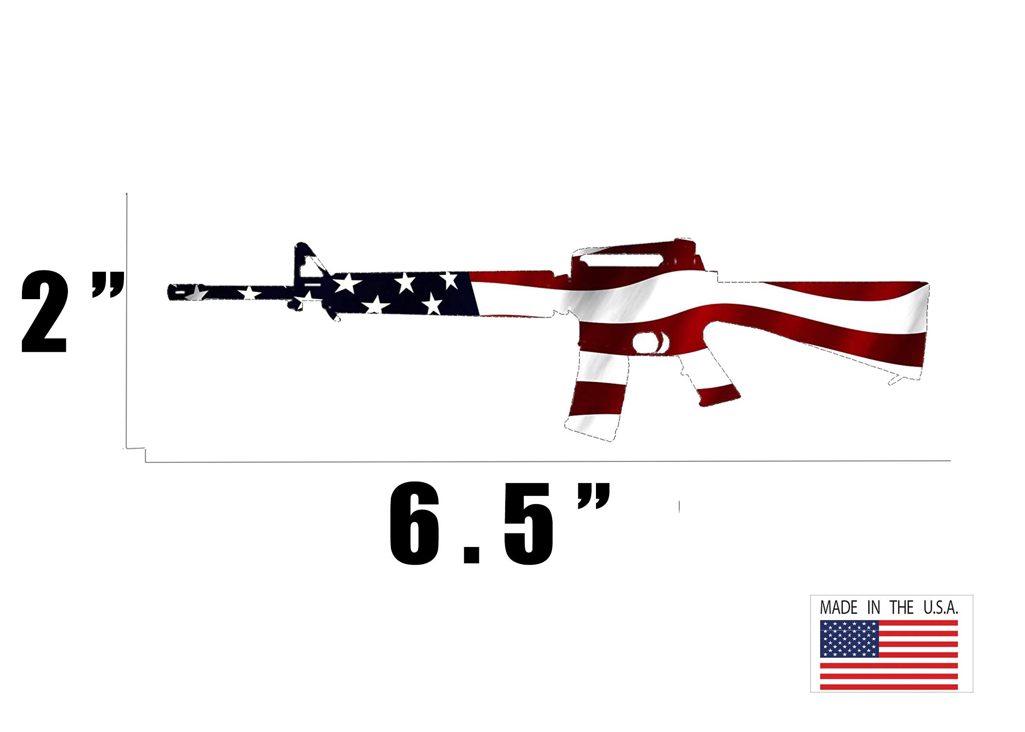 AR-15 Rifle Gun Decal Sticker Silhouette American Flag USA Patriotic ...
