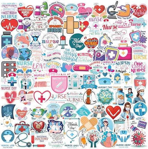 Amazon.com: Dorgua 100Pcs Nurse Stickers Pack, Medical Doctor Stickers ...