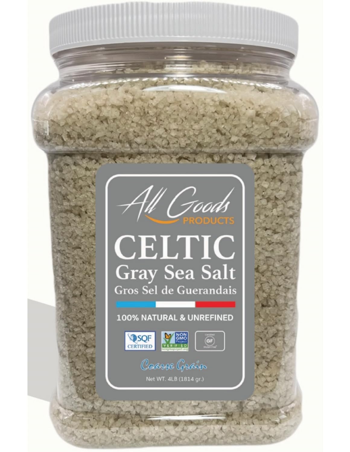 Amazon.com : All Goods Organic Celtic Salt – 4 lb Coarse Jar, 82 ...