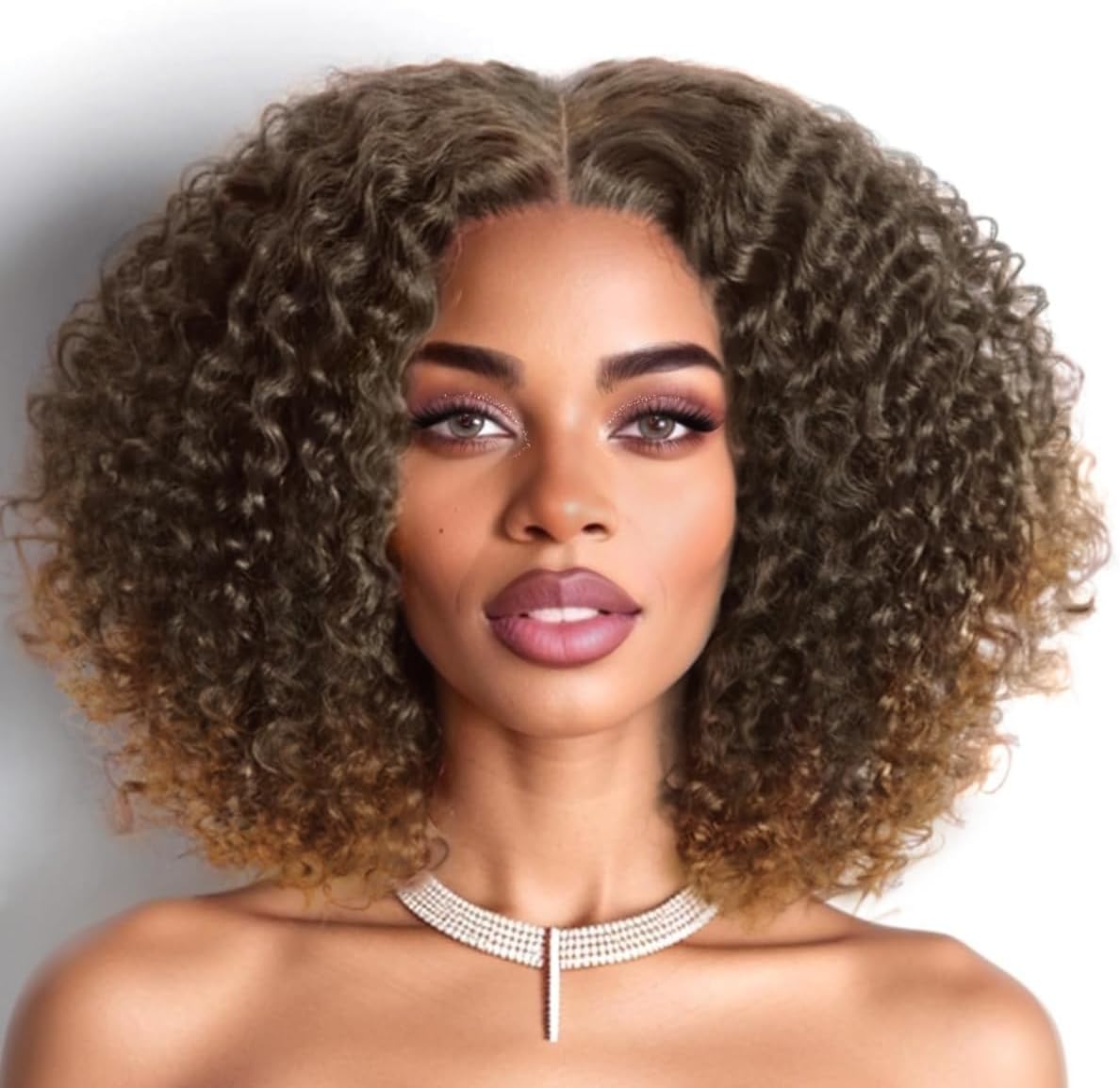 Amazon.com : FANCEE Kinky Curly Bob Wig 13x4x1 Inch HD Lace Front T ...