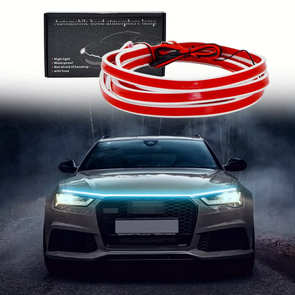 Snapklik.com : Car Hood Light Strip 70 Inches Ice Blue Exterior Car LED ...