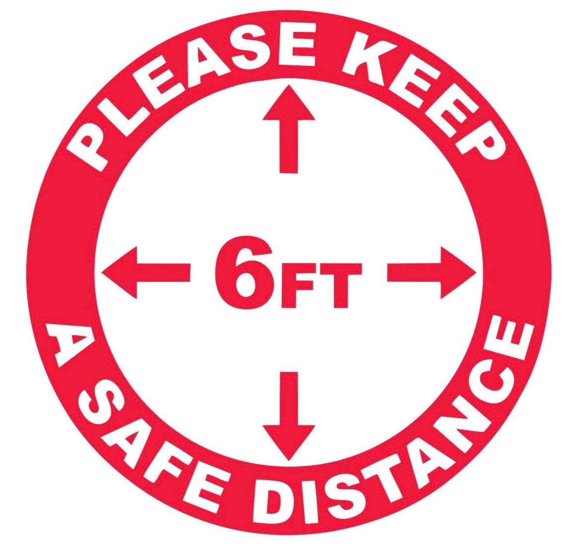 SIGN EVER Please Keep 6 Feet A Safe Distance Printed Sign Sticker ...