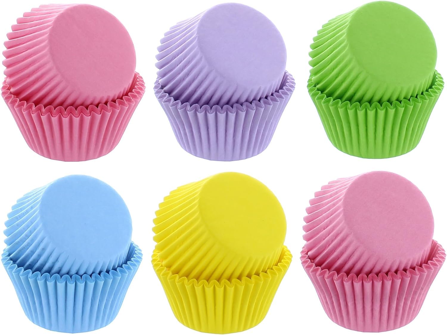 Amazon.com: Bakery Crafts Pastel Rainbow Baking Cups - 300-2" Cupcake ...