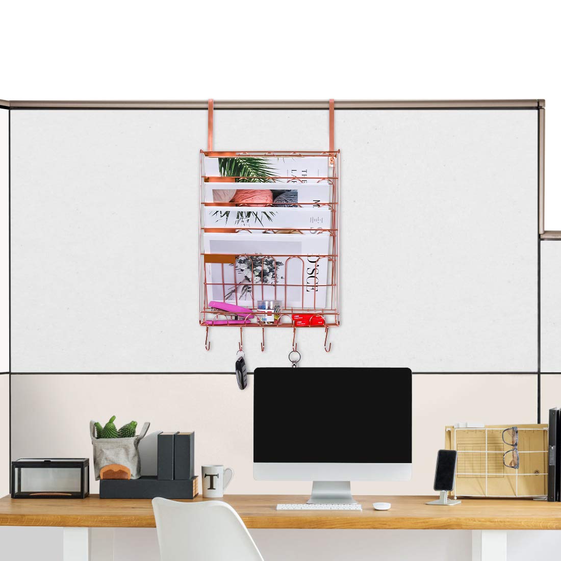 Superbpag Hanging File Organizer, 6 Tier Wall Mount Document Letter ...