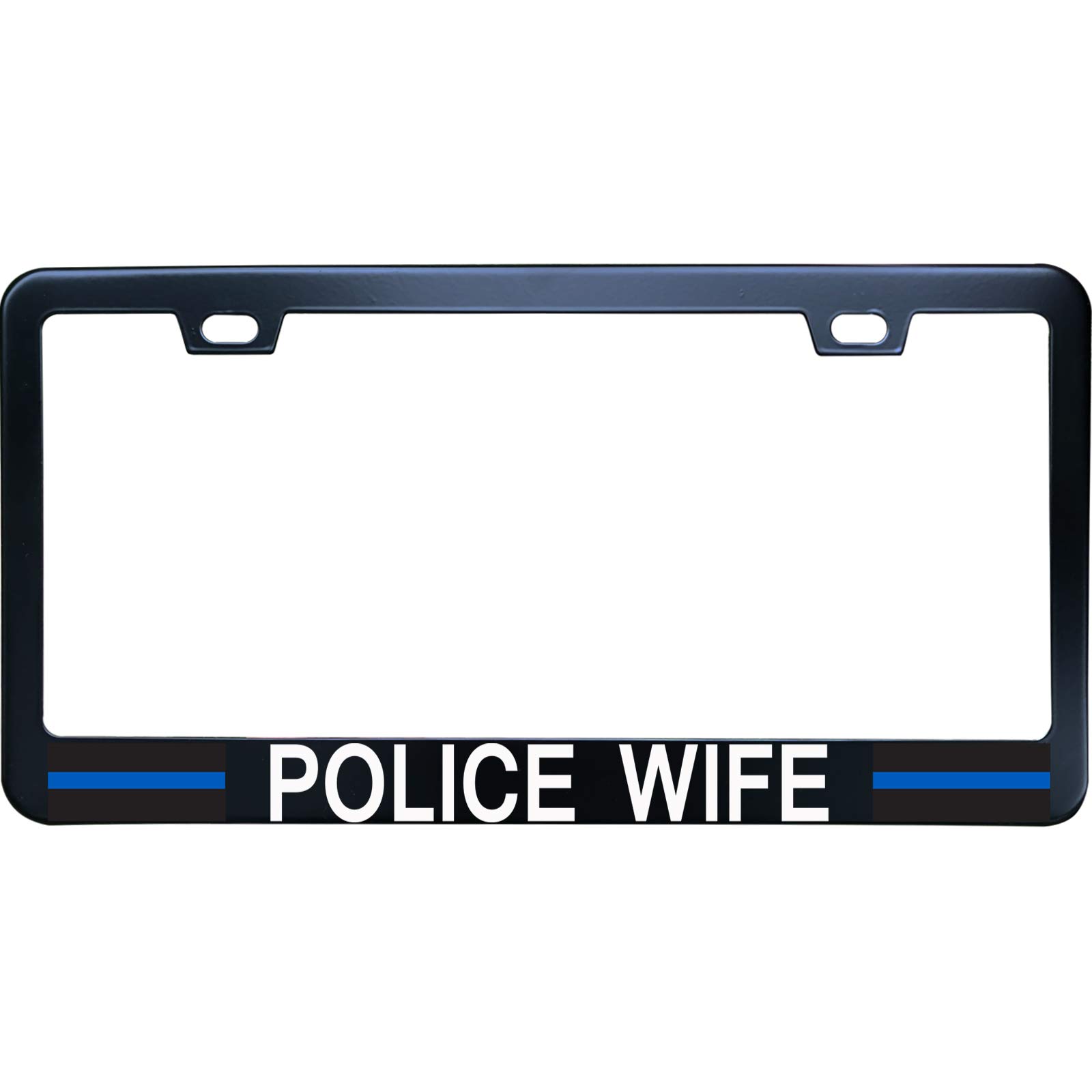 Amazon.com: XYcustomBest Black Officer Police License Plate Frame Proud ...