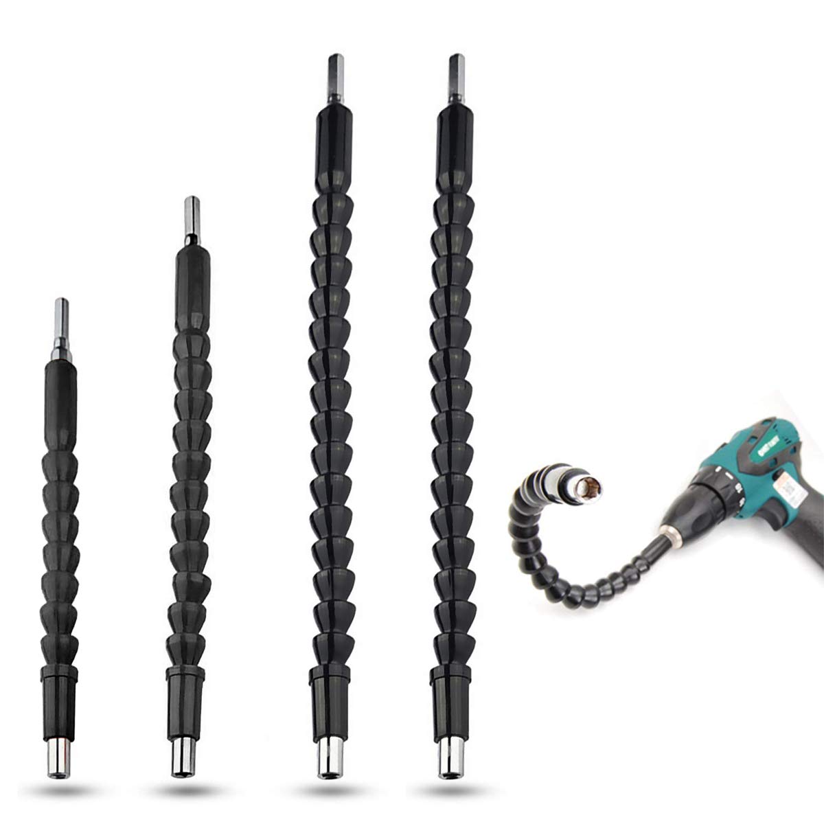 Flexible Shaft Drill Bits 2 Pcs Flexible Drill Bit Extension, 11.8