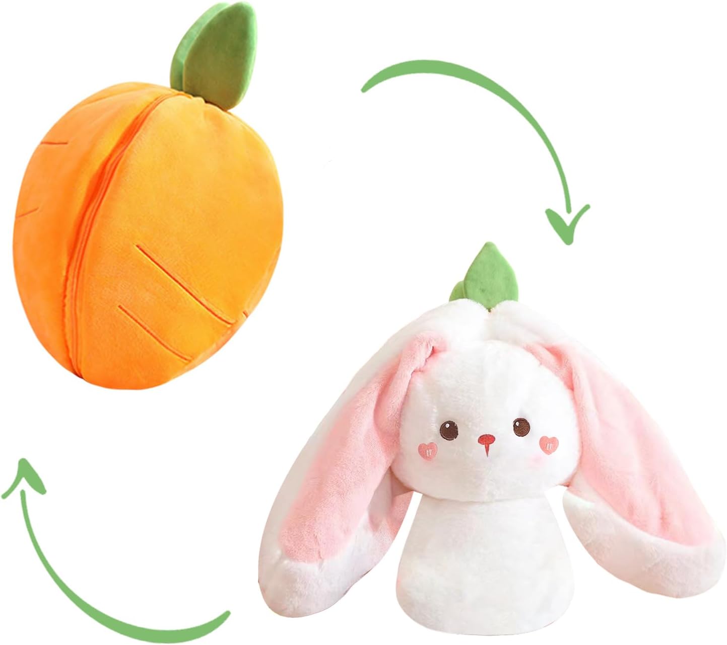 Amazon.com: PEACH CAT Carrot Bunny Plush Pillow Reversible Rabbit ...
