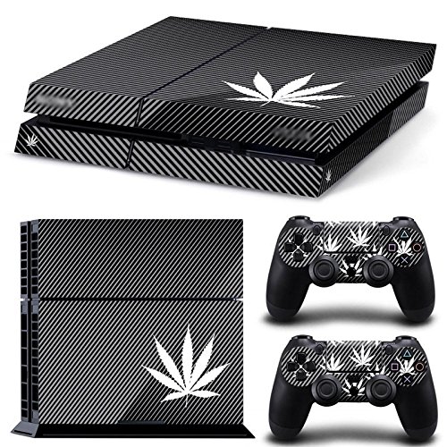 Amazon.com: ZOOMHITSKINS PS4 Console and Controller Skins, Black Weed ...