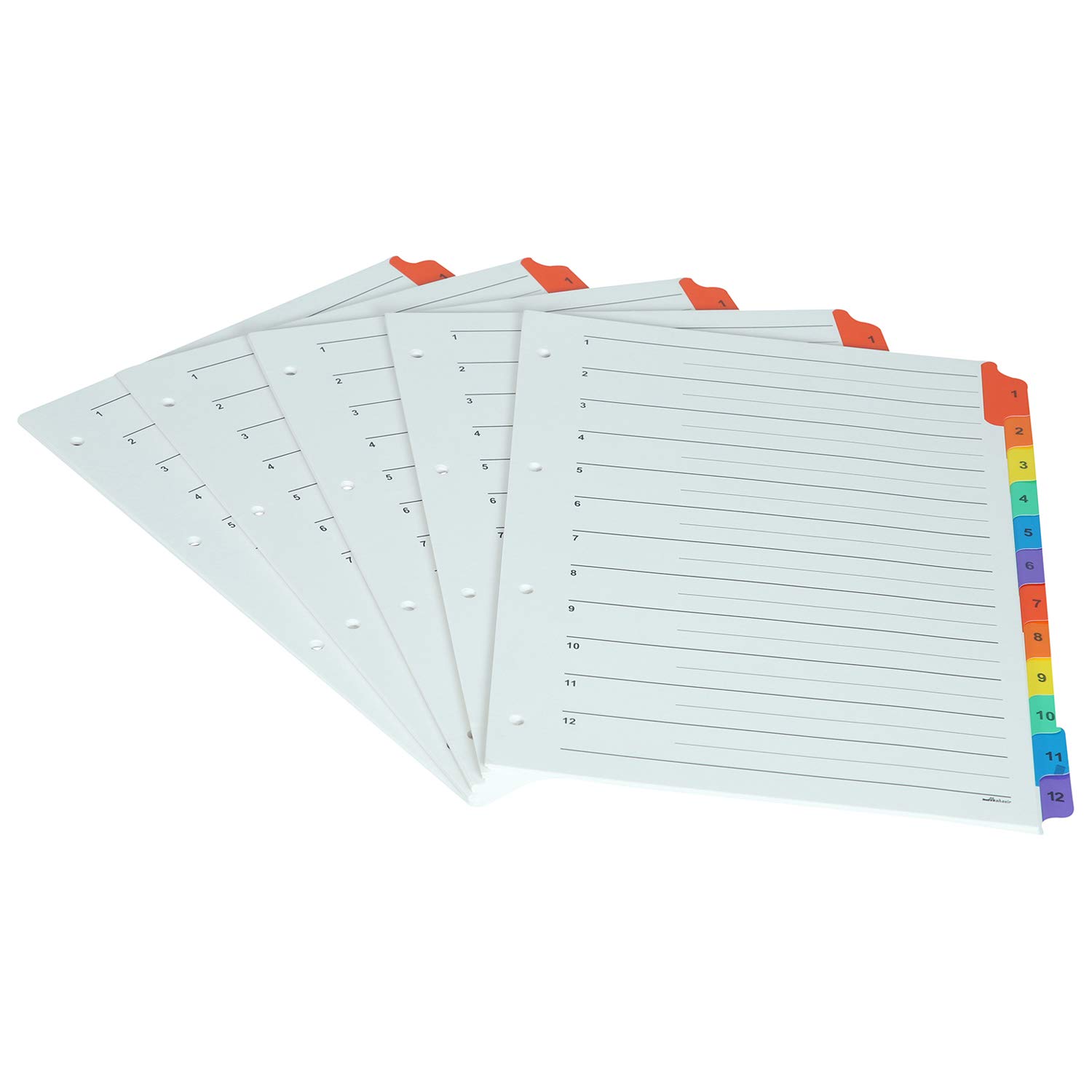 Buy Mahavir - Binder Index Divider (1 to 12) - Separators for Box Files ...