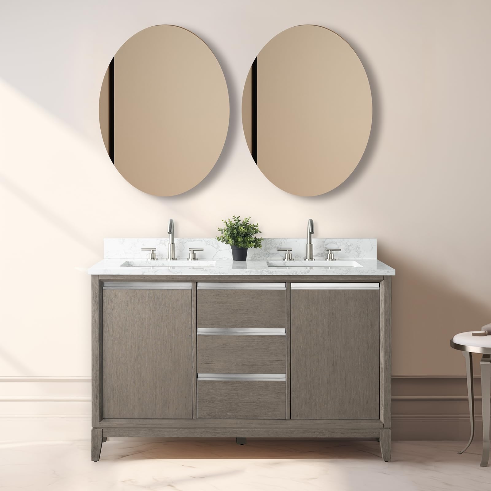 Amazon.com: Vanity Art 54 inch Bathroom Vanity with Double Sink ...