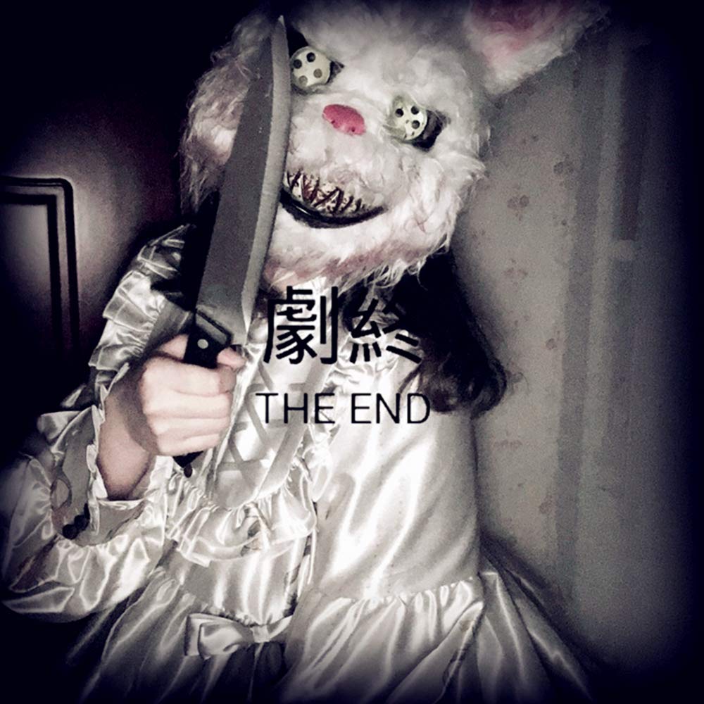 Halloween Scary Mask Bear Rabbit Bunny Mask, Bloody Plush Head Mask ...