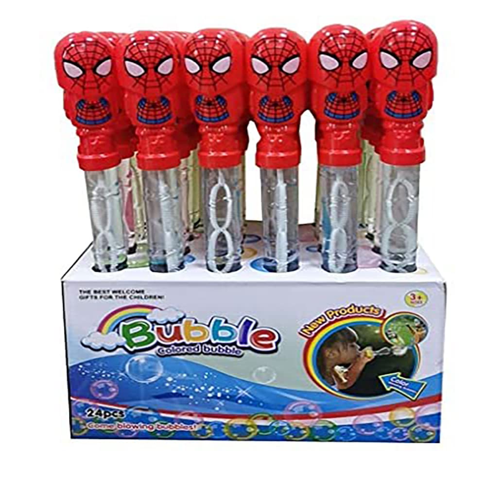 Buy Large Spider- Man Bubble Blaster Stick Toy for All Kids (Pack of 12 ...