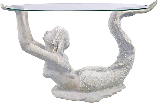 Amazon.com: Nautical Tropical Small Mermaid Coffee Table Roman Stone ...