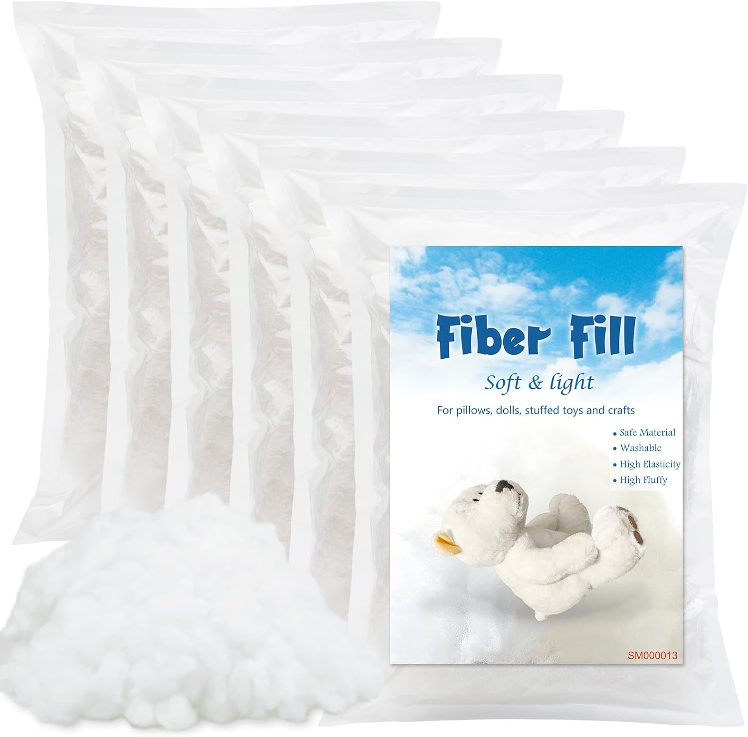 Amazon.com: Jmuiiu 1.98lb Polyester Fiberfill Stuffing for Stuffed ...