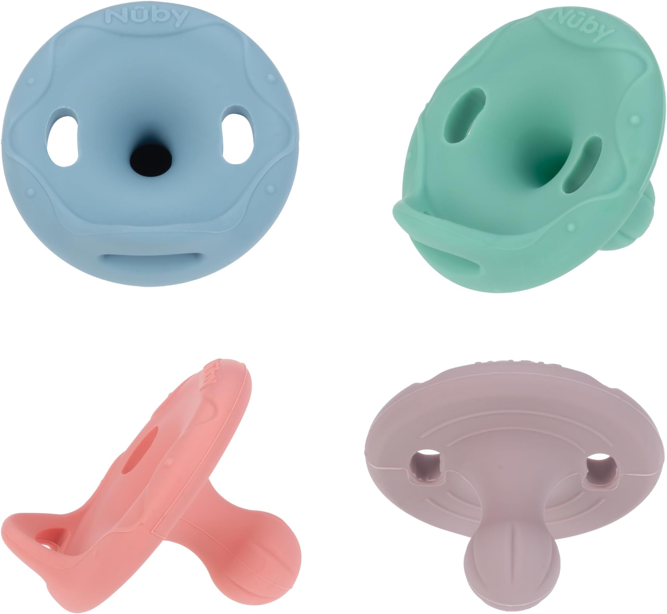 Amazon.com : Nuby 2 Piece 100% Silicone Natural Cherry Shape Pacifiers ...