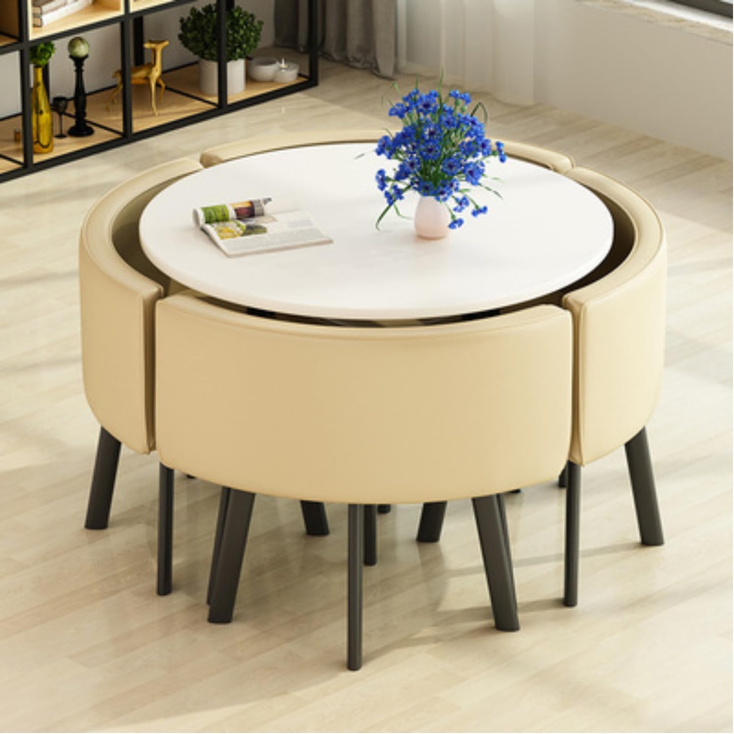 Amazon.com - Round Dining Table Set,Kitchen Dining Table Set, Simple ...