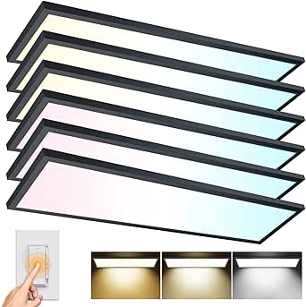 AIKVSXER 6 Pack 1x4 LED Flat Panel Light Surface Mount LED Ceiling ...