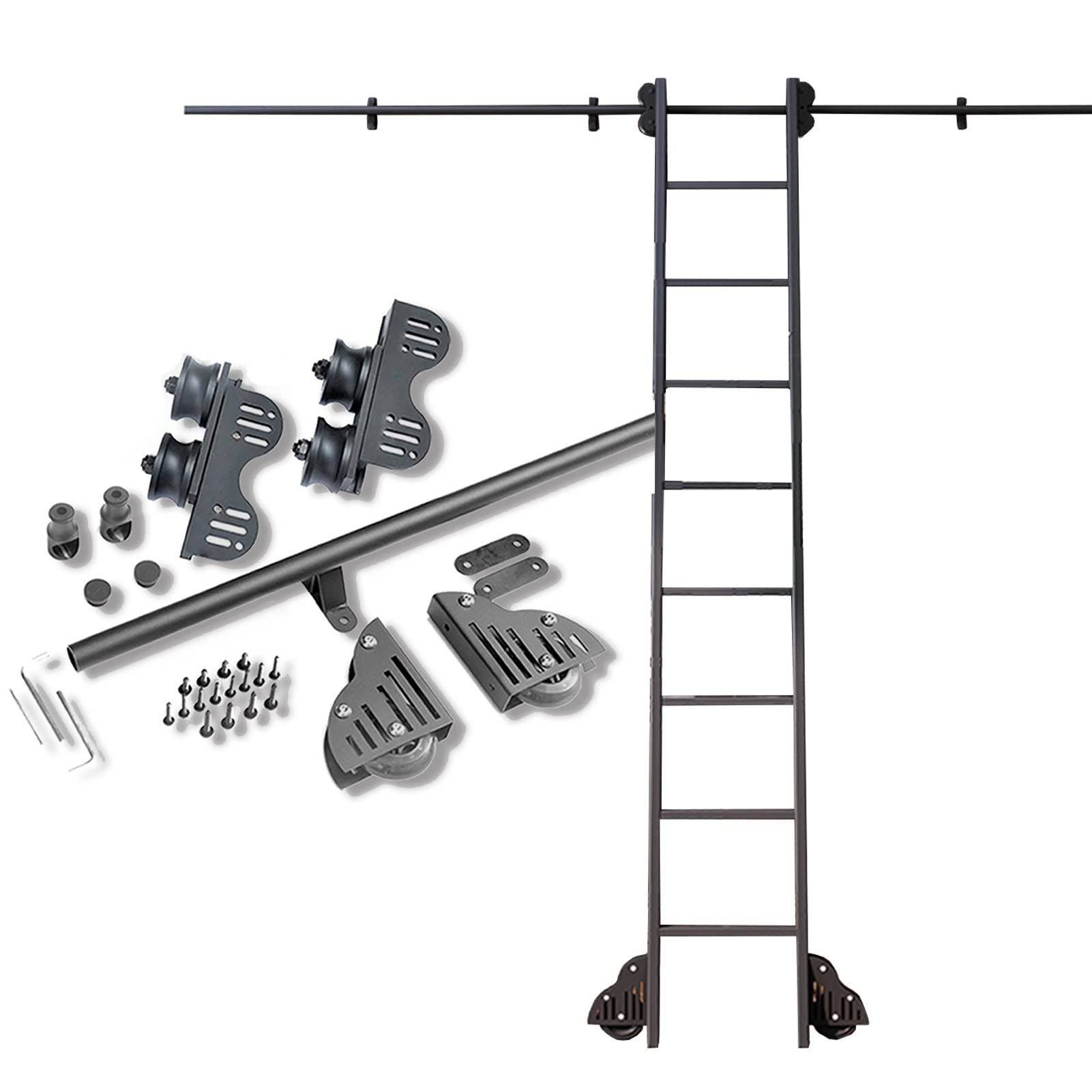 Rolling Library Ladder Wheels Dimensions Quiet Glide Non Rolling