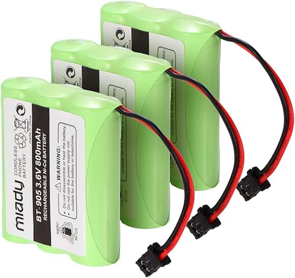 Amazon.com: 3.6v 800mah nickel cadmium rechargeable battery